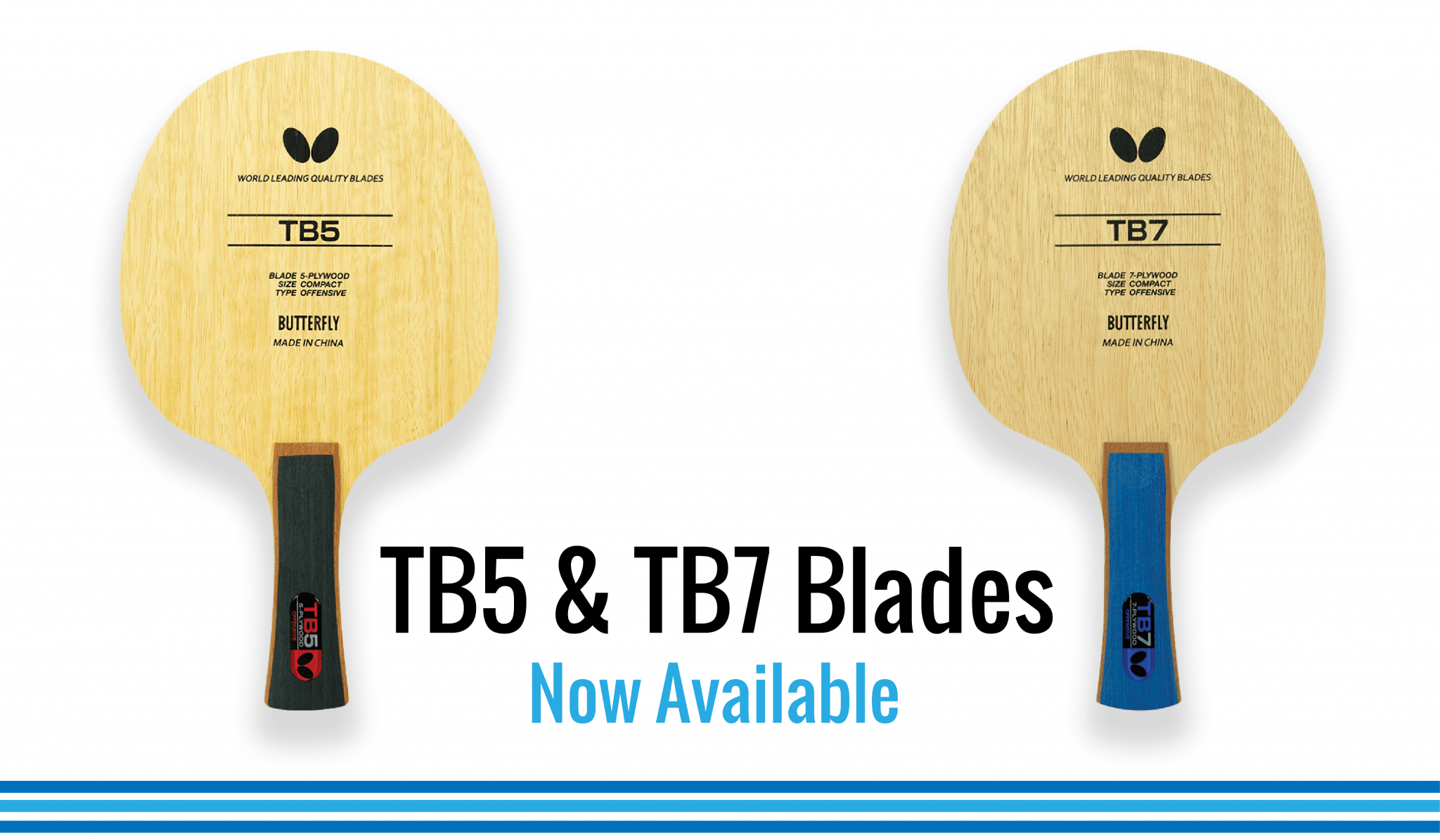 Butterfly Table Tennis TB5 & TB7 Pro-Line Rackets